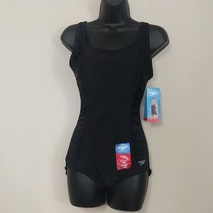 Speedo | Swim | Speedo Shirred Sides Black Swimsuit | Poshmark